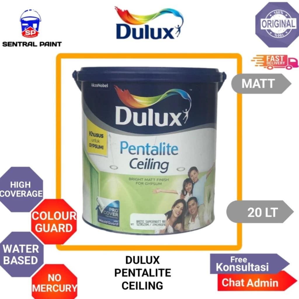 CAT PLAFON DULUX PENTALITE CEILING WHITE SUPERMATT - Sentral Paint